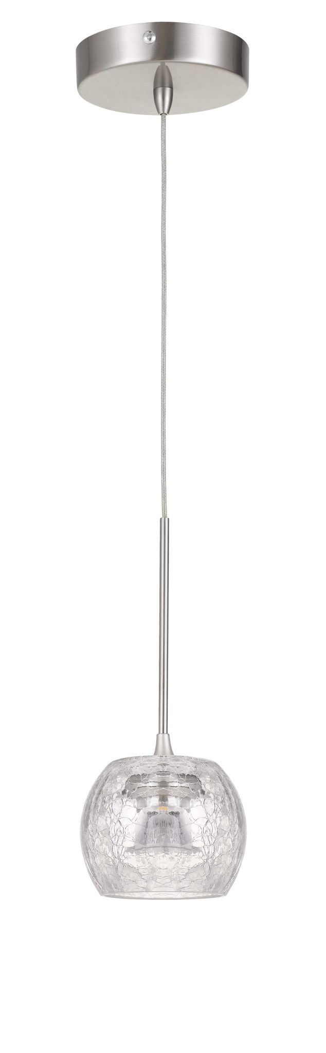 Ithaca - 10" Height Led Glass Pendant - Brushed Steel — Abe Krasne Home ...